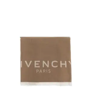 Givenchy Logo Jacquard Fringed Scarf - Brown