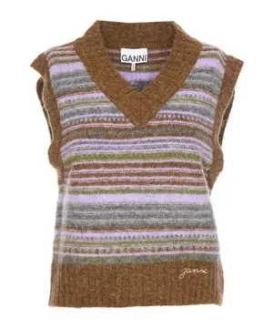 Ganni V Neck Vests For Women