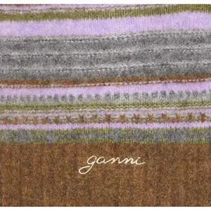 GANNI Striped Knit Vest - Gray