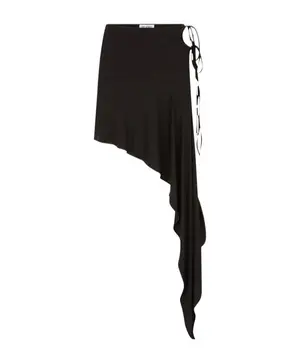 Attico Side Split Asymmetric Skirt - Black