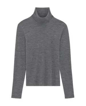Saint Laurent Long-sleeved Turtleneck Jumper - Gray