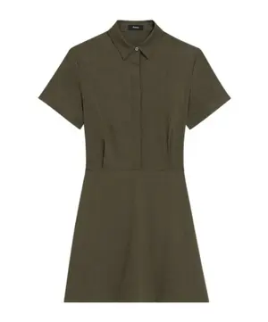 Theory Short-sleeved Button-up Mini Dress
