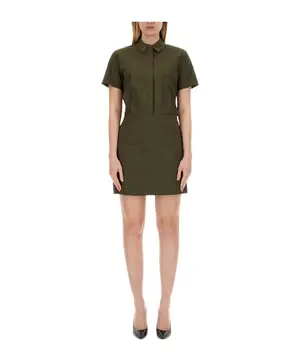 Theory Short-sleeved Button-up Mini Dress - Multicolor
