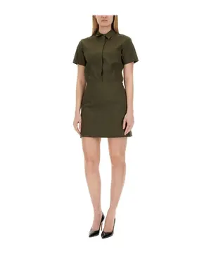 Theory Short-sleeved Button-up Mini Dress - Multicolor