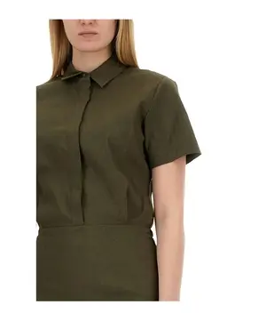 Theory Short-sleeved Button-up Mini Dress - Multicolor