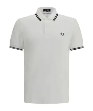 Comme Des Garçons X Fred Perry Text-printed Polo Shirt - White
