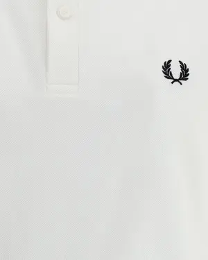 Comme Des Garçons X Fred Perry Text-printed Polo Shirt - White