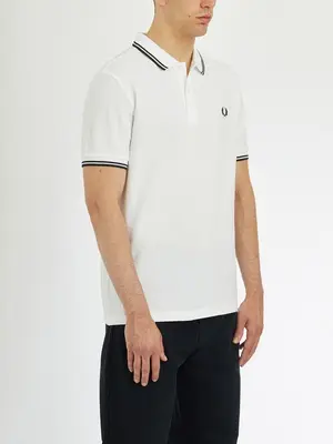 Comme Des Garçons X Fred Perry Text-printed Polo Shirt - White