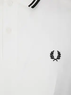 Comme Des Garçons X Fred Perry Text-printed Polo Shirt - White