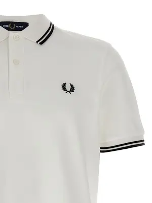 Comme Des Garçons X Fred Perry Text-printed Polo Shirt - White
