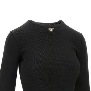 Prada Long-sleeved Cropped Top
