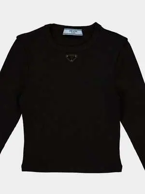 Prada Long-sleeved Cropped Top