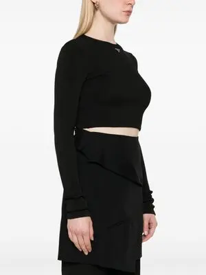 Prada Long-sleeved Cropped Top