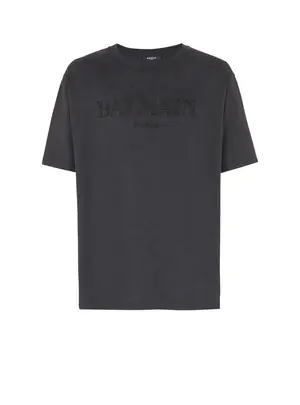 Balmain Vintage Logo Embroidered T-shirt - Black