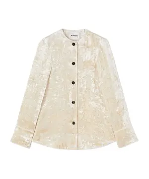 JIL SANDER Long Sleeve Crushed Velvet Shirt