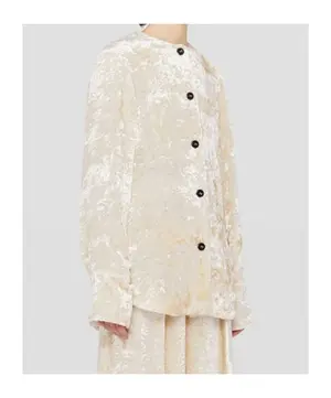 JIL SANDER Long Sleeve Crushed Velvet Shirt