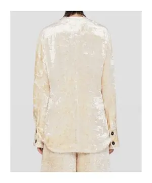 JIL SANDER Long Sleeve Crushed Velvet Shirt