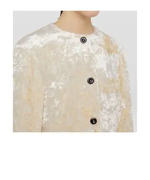 JIL SANDER Long Sleeve Crushed Velvet Shirt