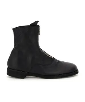 Guidi Leather Zip-front Ankle Boots - Black