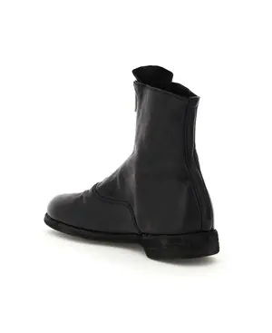Guidi Leather Zip-front Ankle Boots - Black