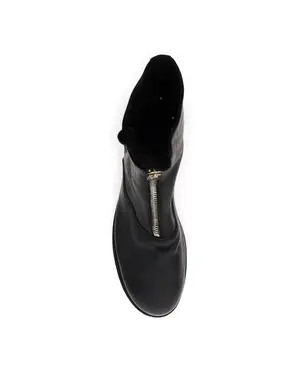 Guidi Leather Zip-front Ankle Boots - Black