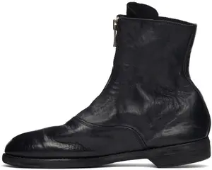 Guidi Leather Zip-front Ankle Boots - Black