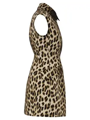 Sportmax Lonza Leopard Printed Midi Dress - Brown
