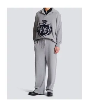 Balmain Logo Patch Straight-leg Trousers