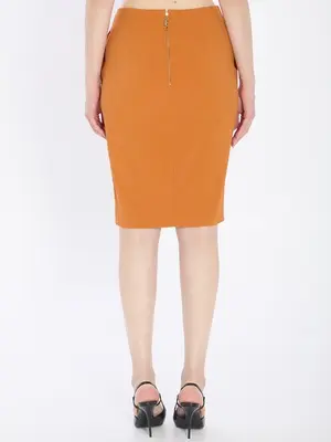 Saint Laurent Mid-rise Pencil Skirt - Orange