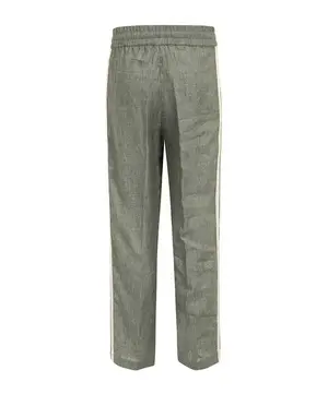 Palm Angels Logo Embroidered Side Stripe Detailed Track Pants - Gray