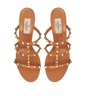 Valentino Garavani Rockstud Open Toe Sandals - Brown
