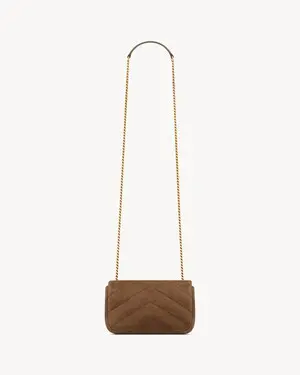 Saint Laurent Loulou Logo Plaque Mini Shoulder Bag - Brown