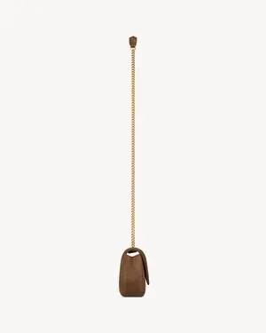 Saint Laurent Loulou Logo Plaque Mini Shoulder Bag - Brown