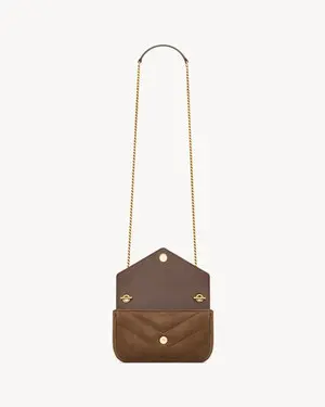 Saint Laurent Loulou Logo Plaque Mini Shoulder Bag - Brown