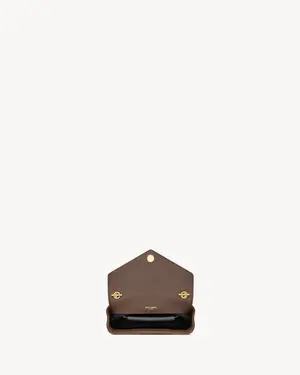 Saint Laurent Loulou Logo Plaque Mini Shoulder Bag - Brown
