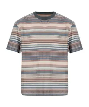 Paul Smith Striped Patterned Crewneck T-shirt - Gray
