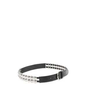 Pinko Embellished Leather Belt With Clasp