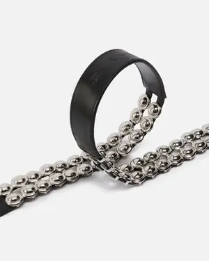 Pinko Embellished Leather Belt With Clasp