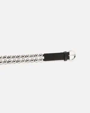 Pinko Embellished Leather Belt With Clasp