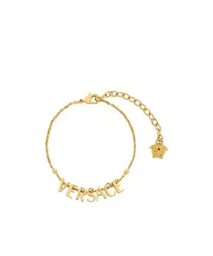 Versace Logo-lettering Chain Bracelet - Yellow