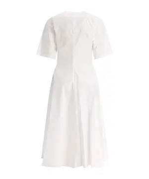 Alaïa A-line Pleated Dress With V-neck And Short Sleeves