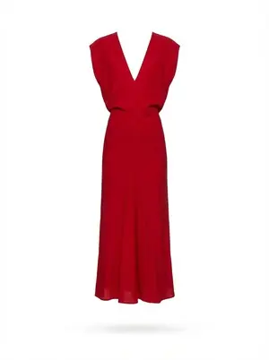 ST. AGNI Draped Maxi Dress With Train