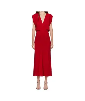 ST. AGNI Draped Maxi Dress With Train