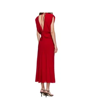 ST. AGNI Draped Maxi Dress With Train