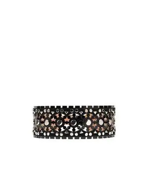 Alaïa Wide Waist Belt With Cut-out Details - Black