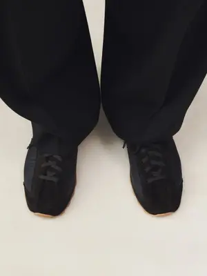 Jacquemus Pointed-toe Lace-up Sneakers - Black