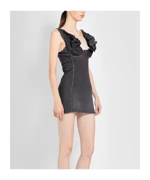 Y/project Sleeveless Ruffled Denim Dress