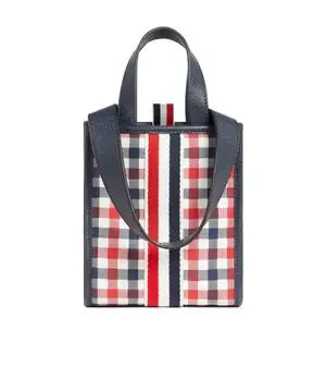 Thom Browne Mini Rwb-stripe Tote Bag - Black