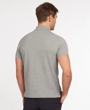 Barbour Logo Embroidered Short-sleeved Polo Shirt - Gray