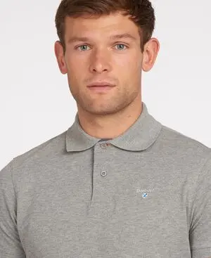 Barbour Logo Embroidered Short-sleeved Polo Shirt - Gray